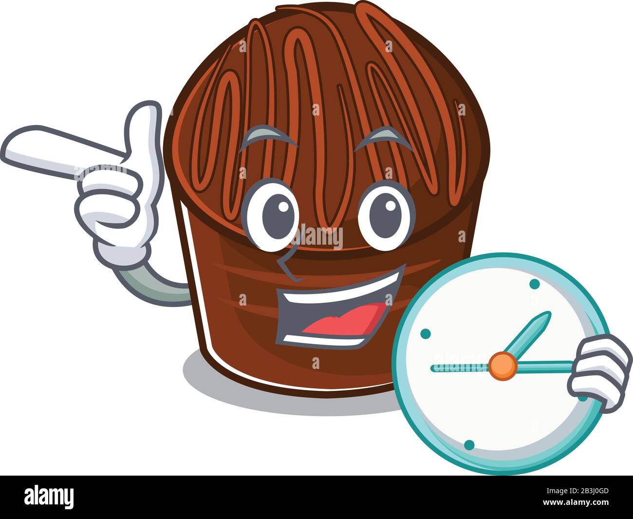cartoon character concept chocolate candy having clock Stock Vector ...