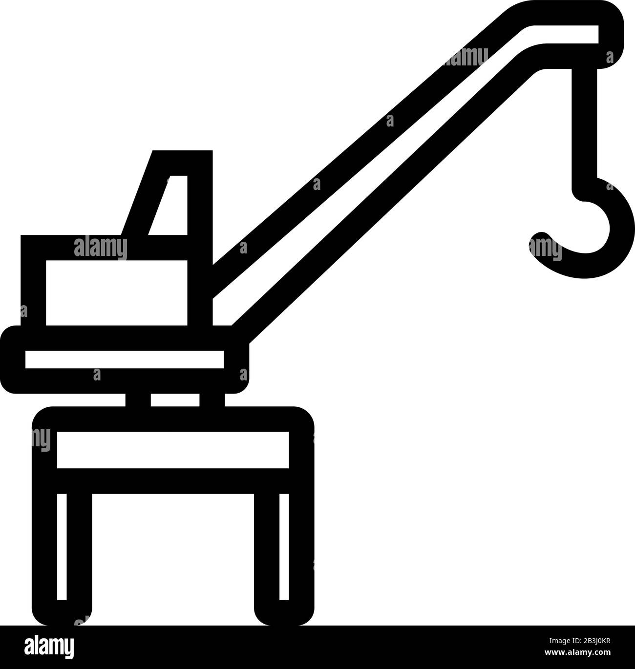 Crane construction icon vector. Isolated contour symbol illustration ...