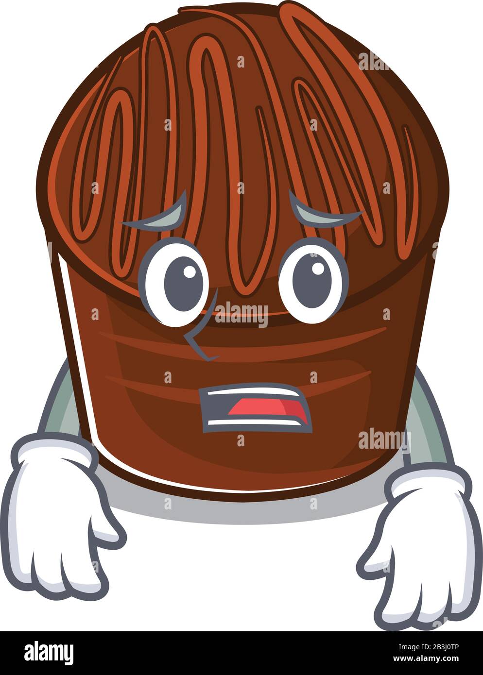A picture of chocolate candy having an afraid face Stock Vector Image ...