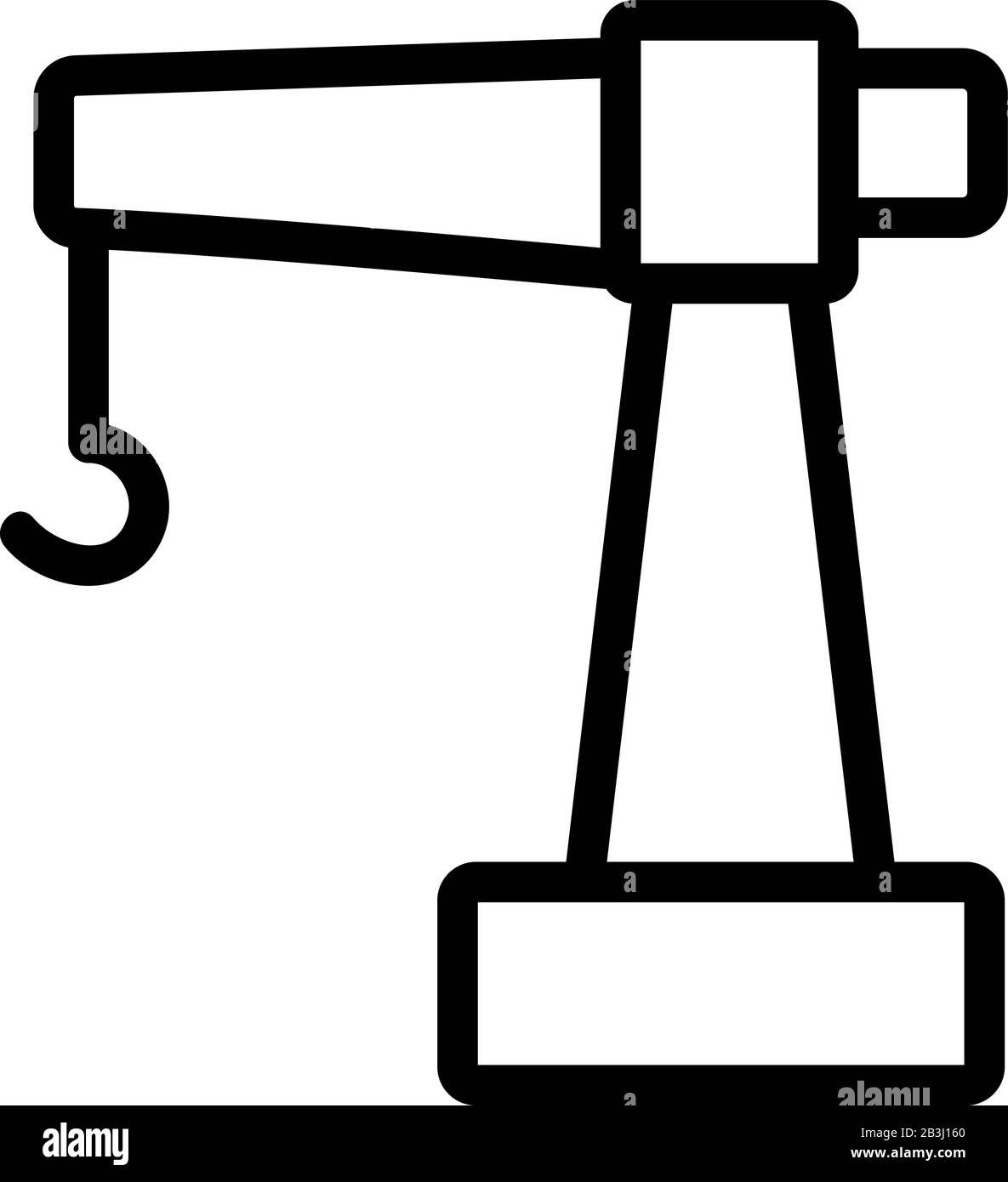 Crane construction icon vector. Isolated contour symbol illustration ...