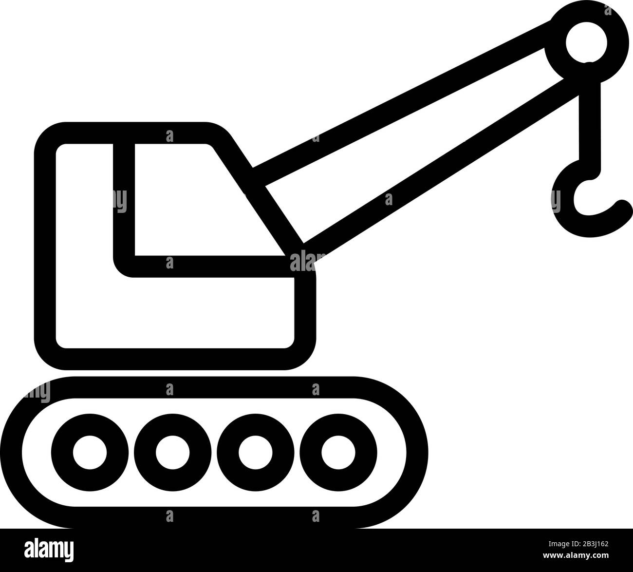 Crane construction icon vector. Isolated contour symbol illustration ...