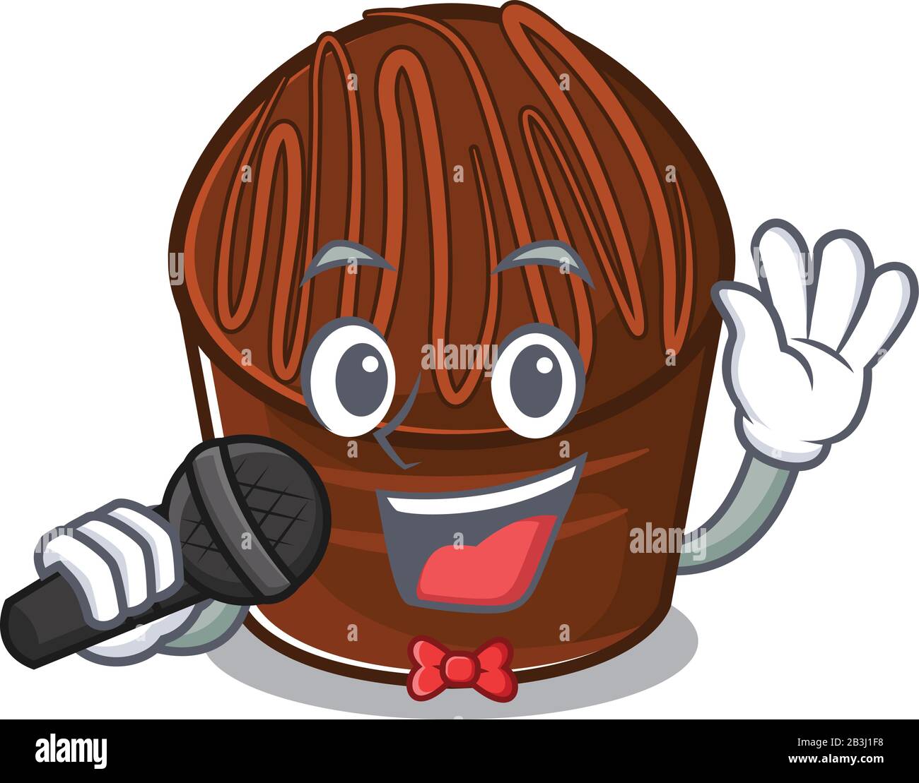 Happy chocolate candy singing on a microphone Stock Vector Image & Art ...