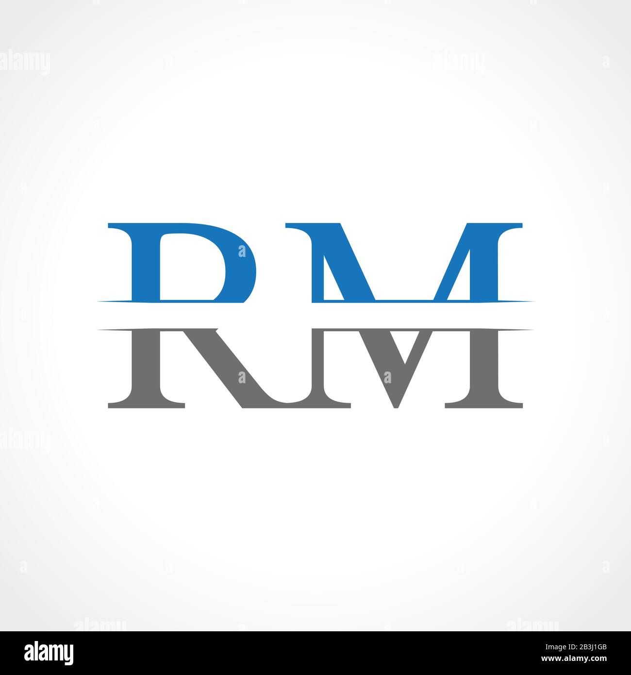Abstract Letter RM Logo Design Vector Template. Creative Blue and Grey ...