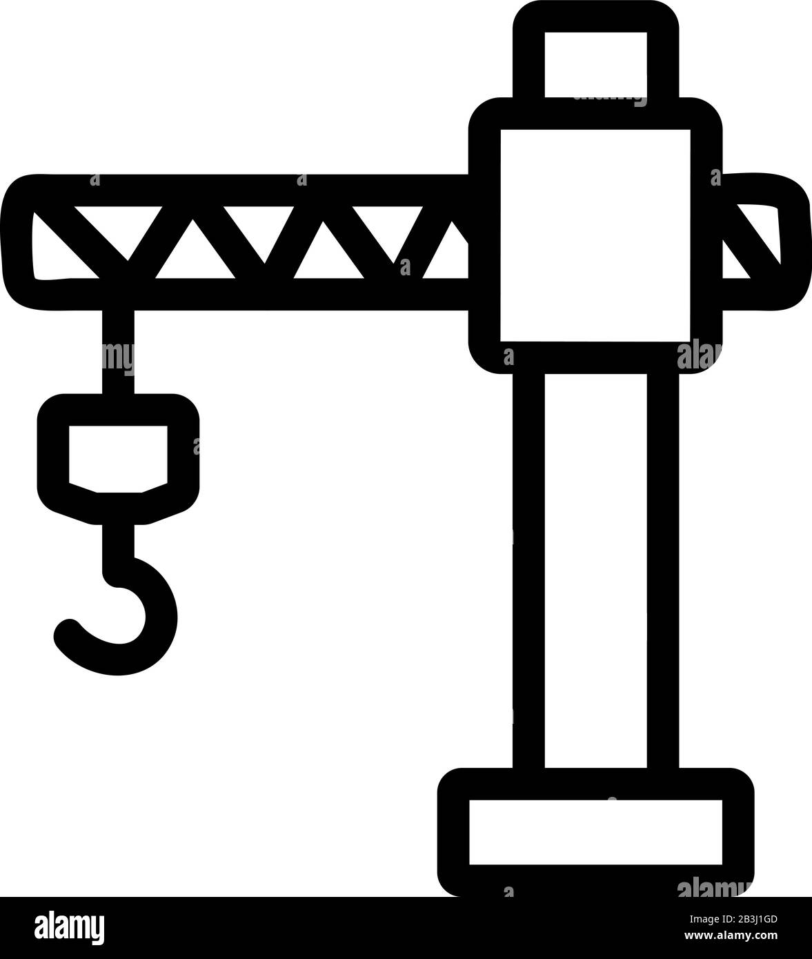 Crane construction icon vector. Isolated contour symbol illustration ...