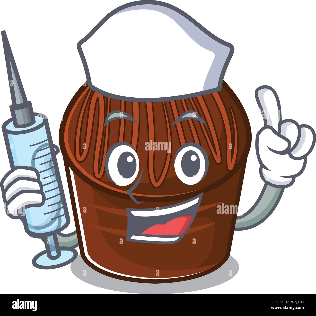 A chocolate candy hospitable Nurse character with a syringe Stock ...