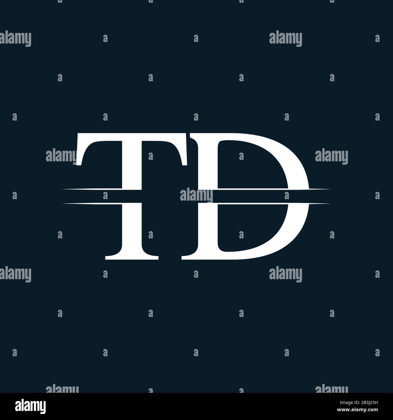 Initial Letter TD Logo Design Vector Template. Linked Typography TD ...