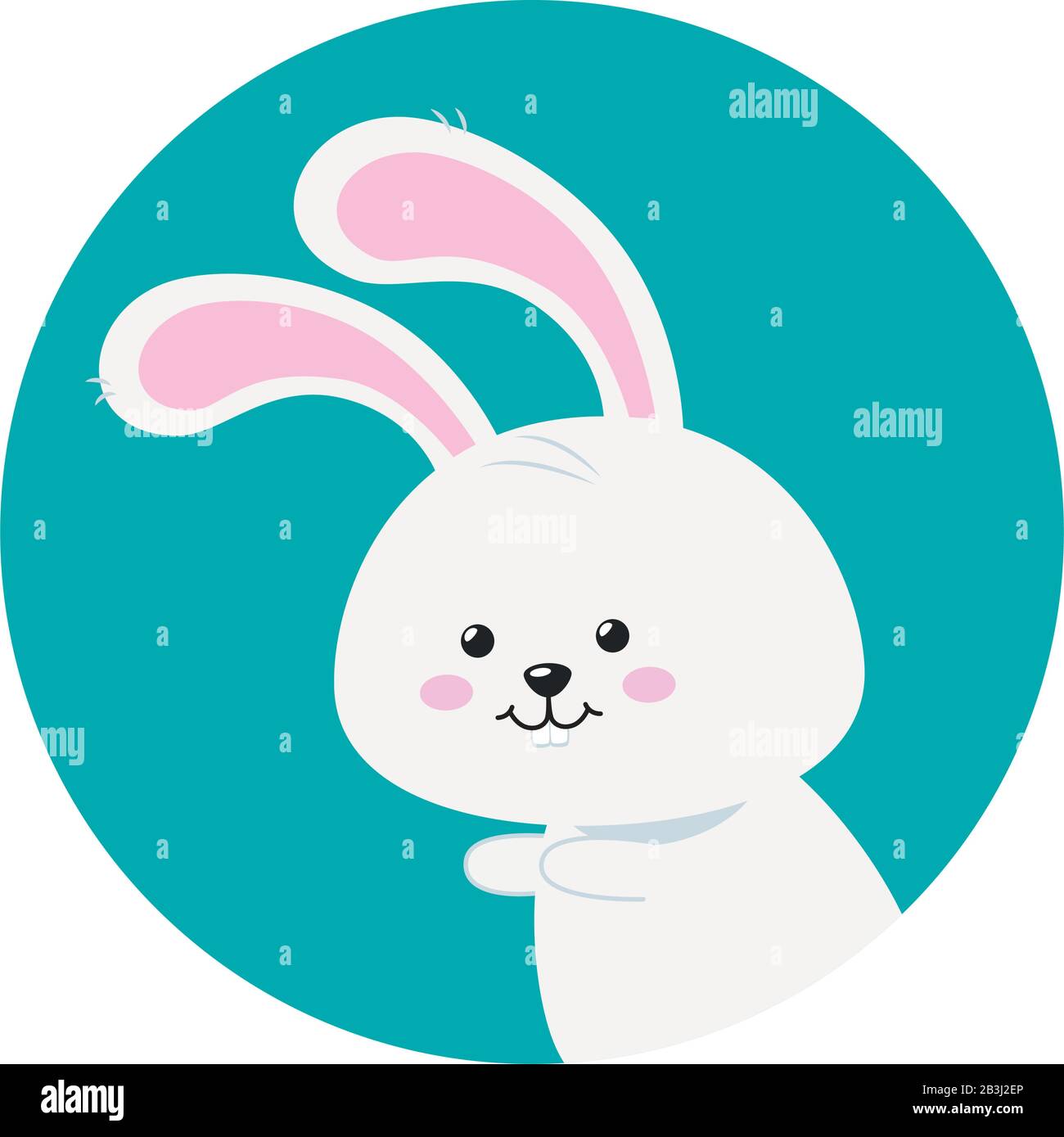 cute rabbit animal in frame circular Stock Vector Image & Art - Alamy