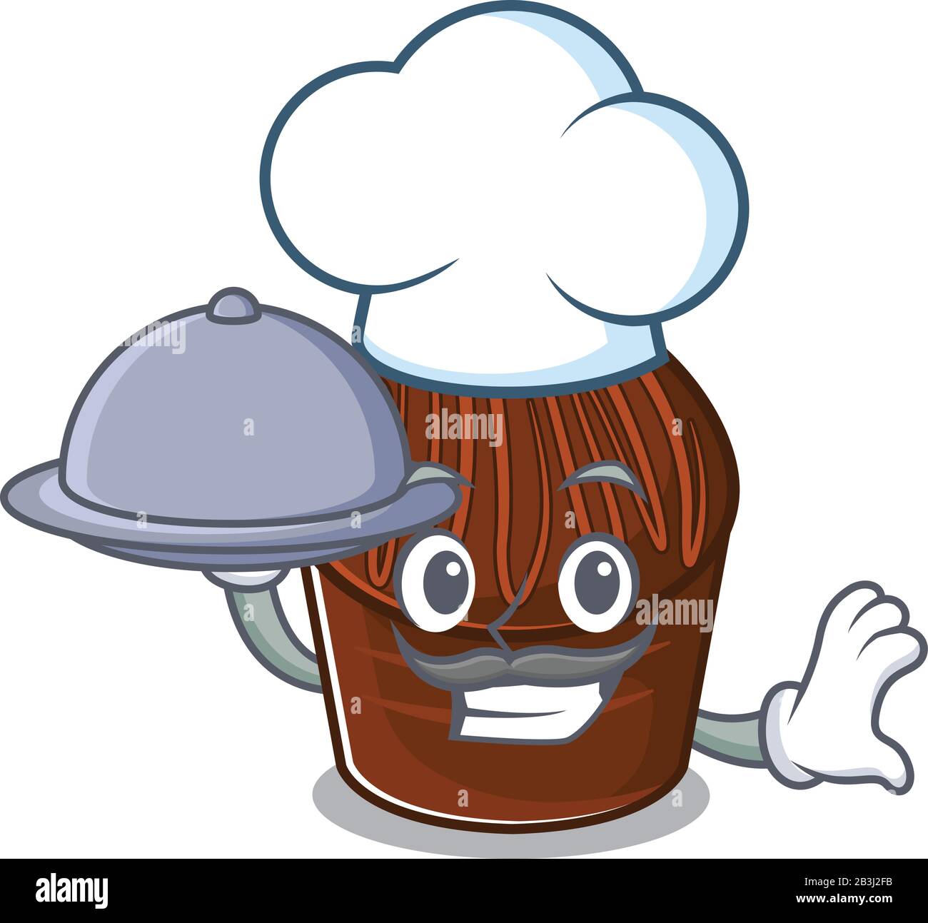 A picture of chocolate candy as a Chef serving food on tray Stock ...