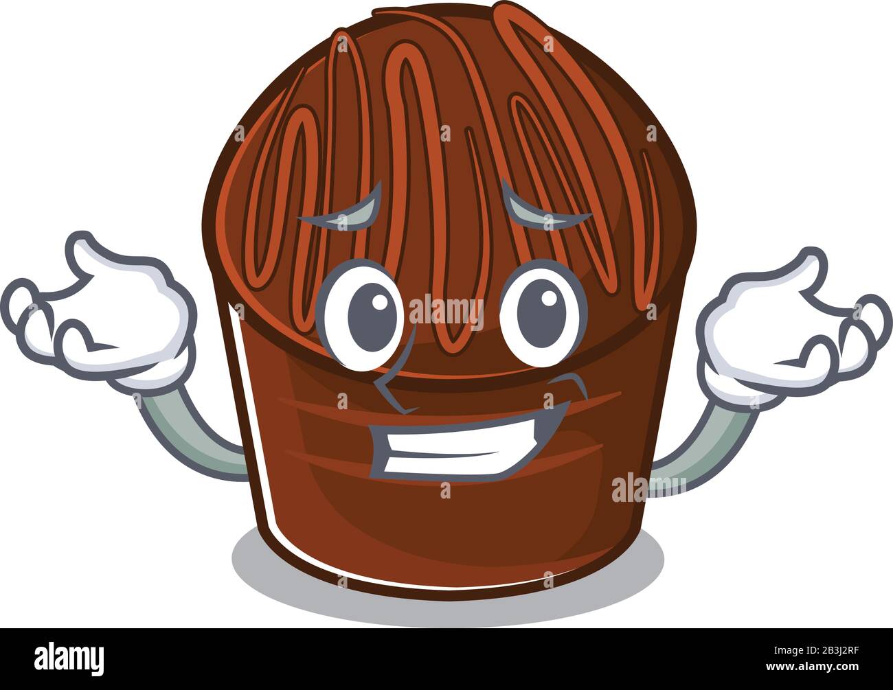 cute Grinning chocolate candy mascot cartoon style Stock Vector Image ...