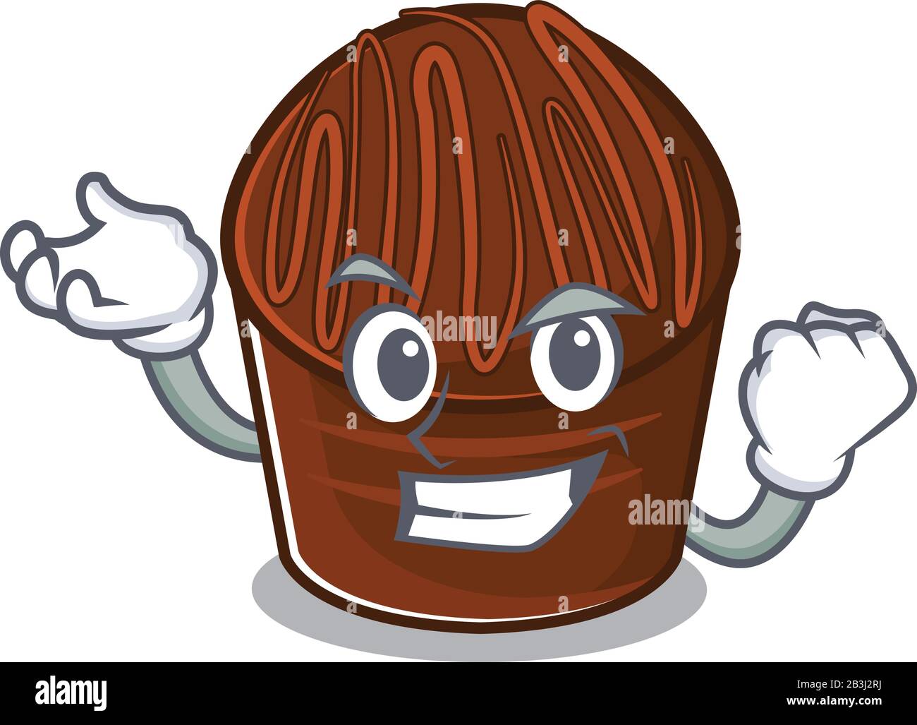 cool confident Successful chocolate candy cartoon character style Stock ...