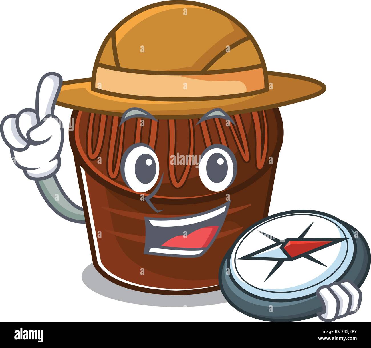 Chocolate candy experienced Explorer using a compass Stock Vector Image ...