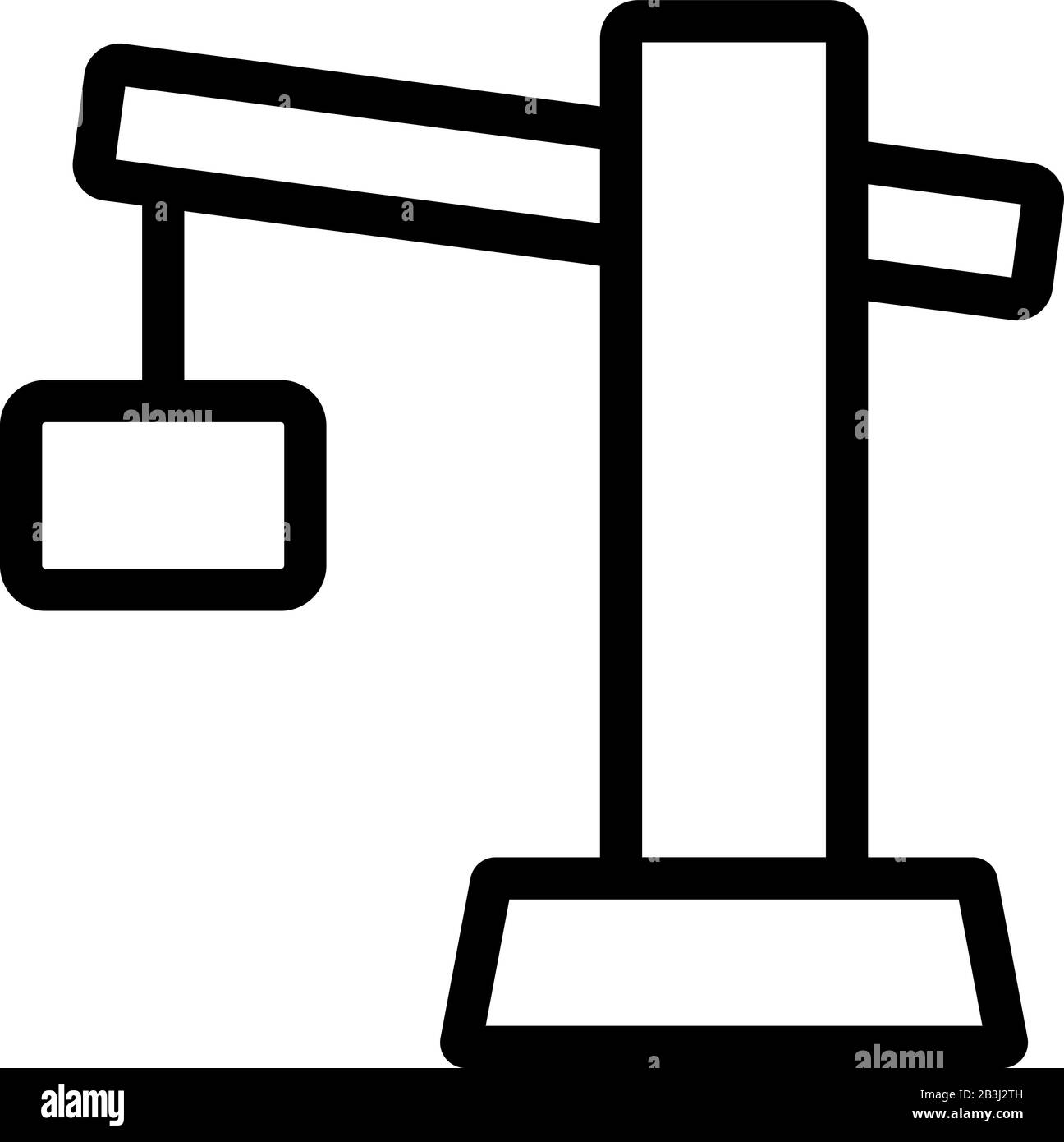 Crane construction icon vector. Isolated contour symbol illustration ...