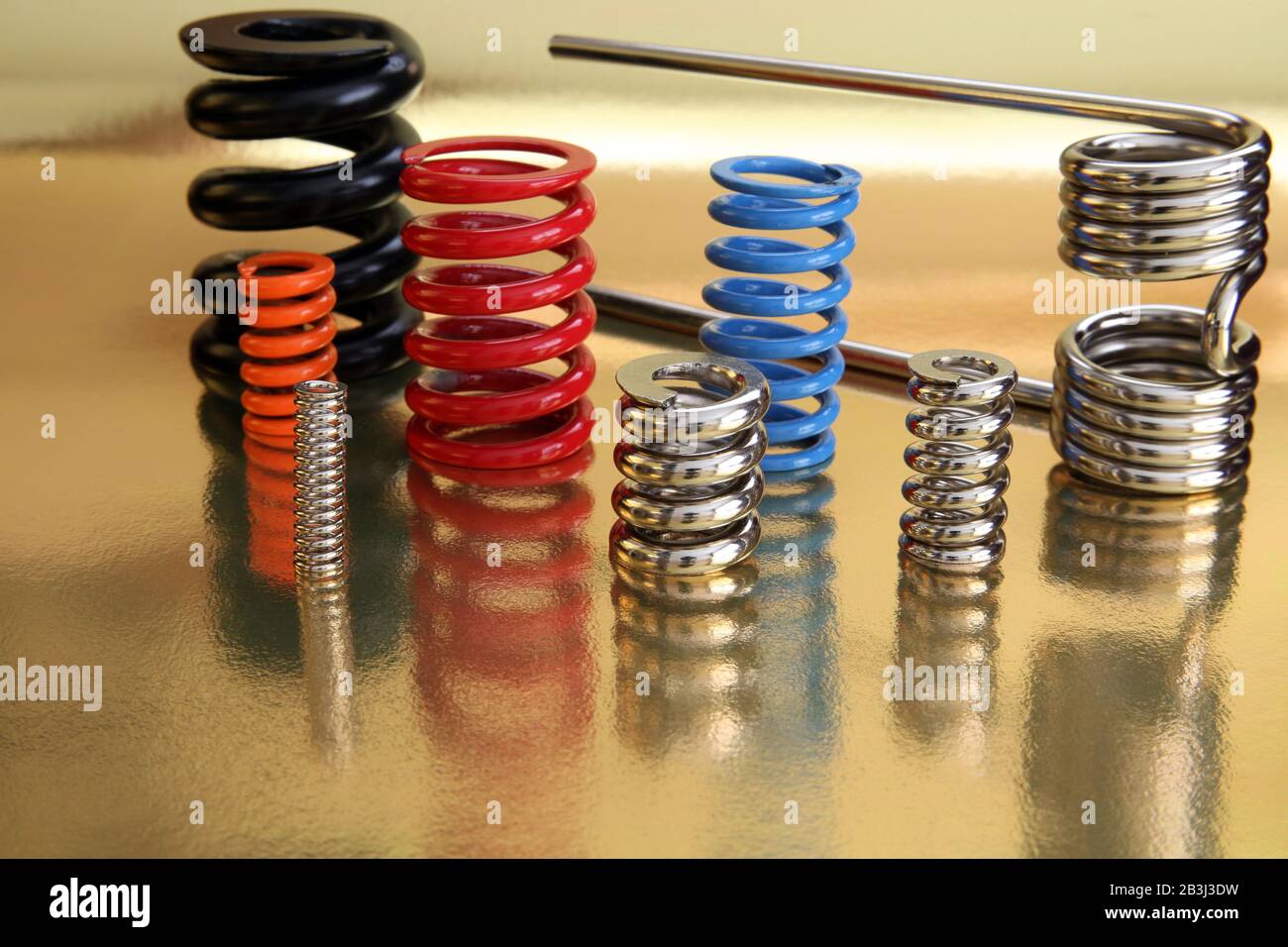 new metal springs texture background Stock Photo - Alamy