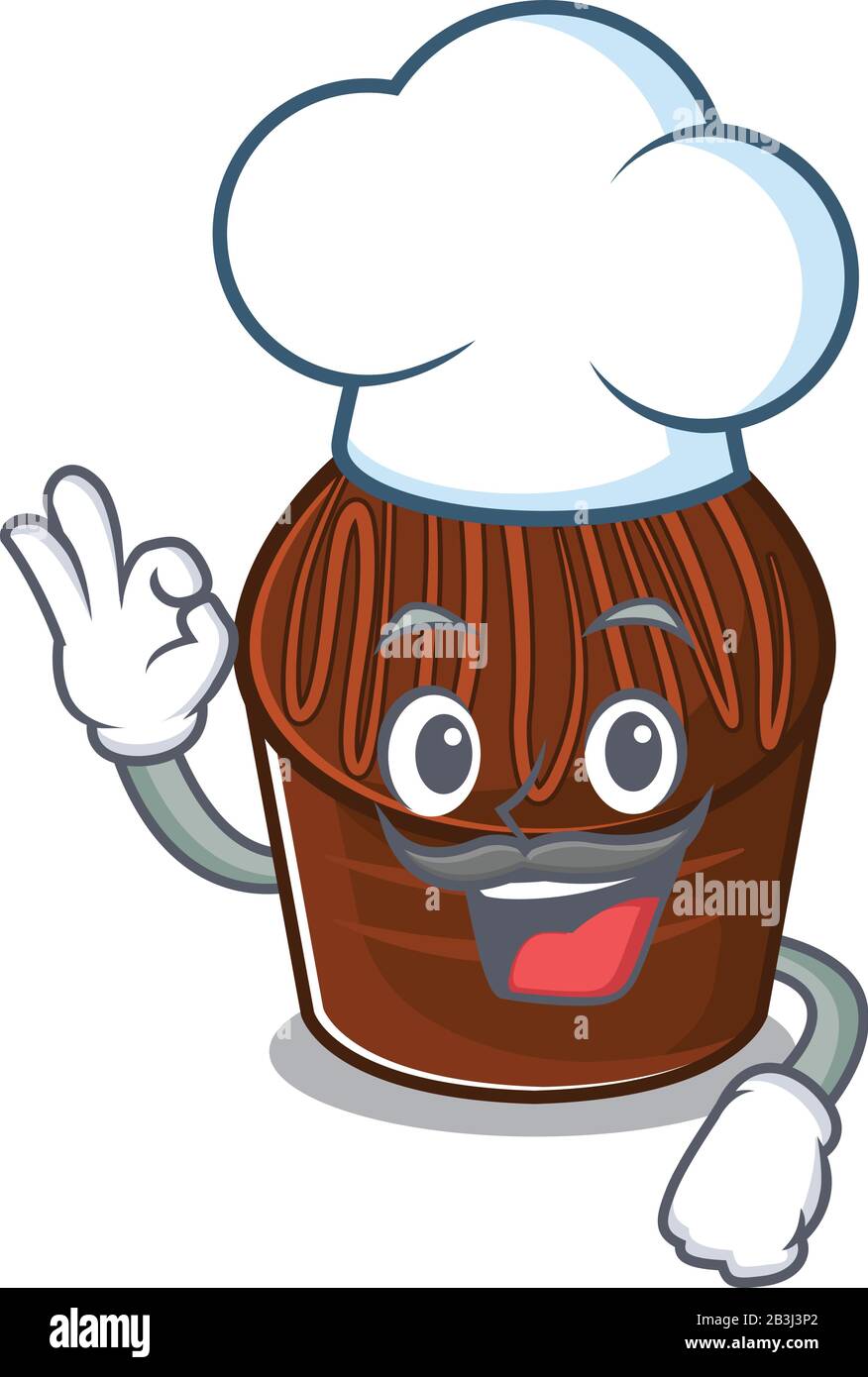Chocolate candy cartoon character working as a chef and wearing white ...