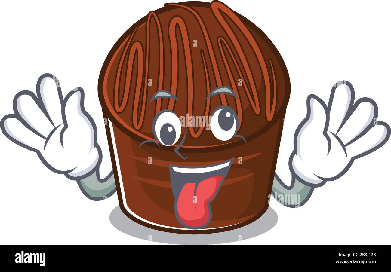 Cute sneaky chocolate candy Cartoon character with a crazy face Stock ...