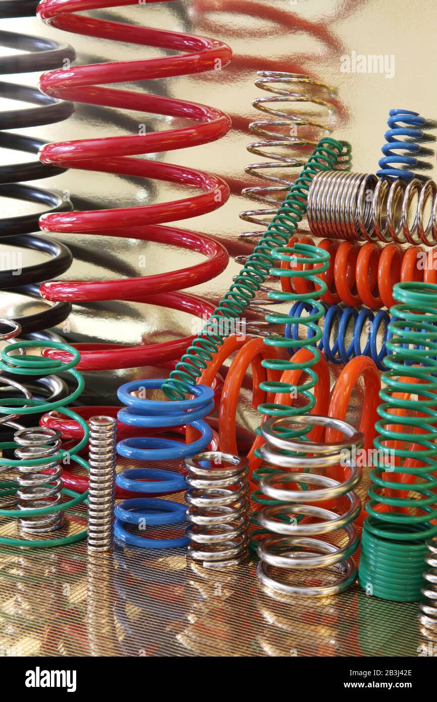 new metal springs texture background Stock Photo - Alamy