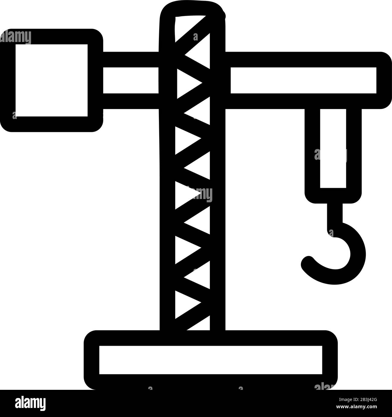 Crane construction icon vector. Isolated contour symbol illustration ...