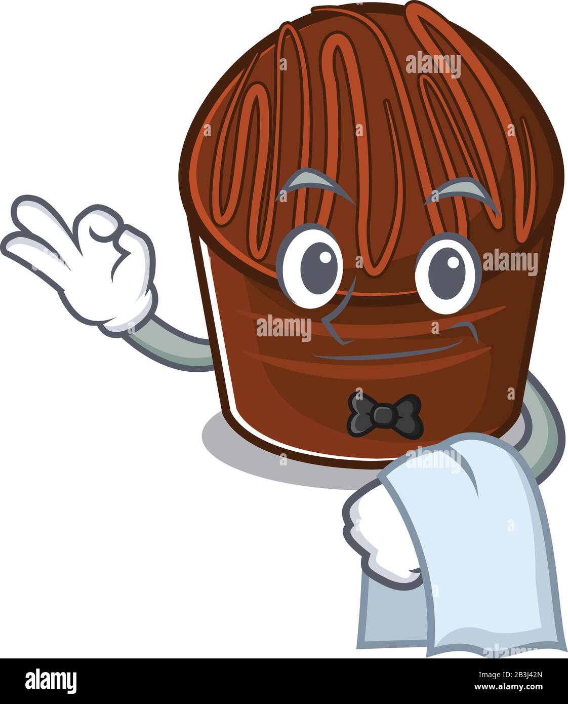 Sweet chocolate candy Character working as a Waiter Stock Vector Image ...