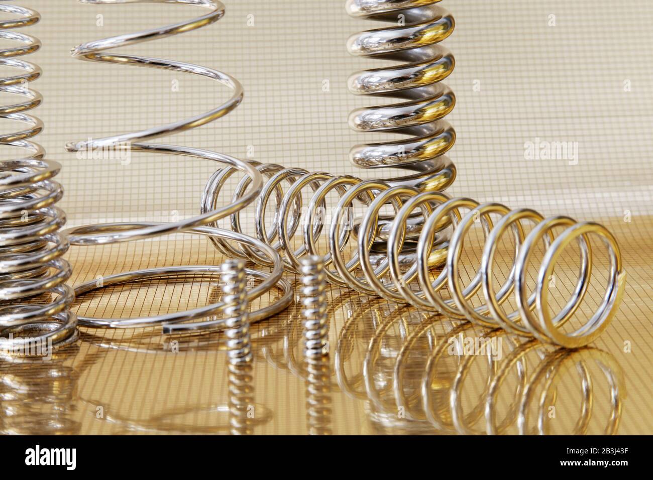 new metal springs texture background Stock Photo - Alamy
