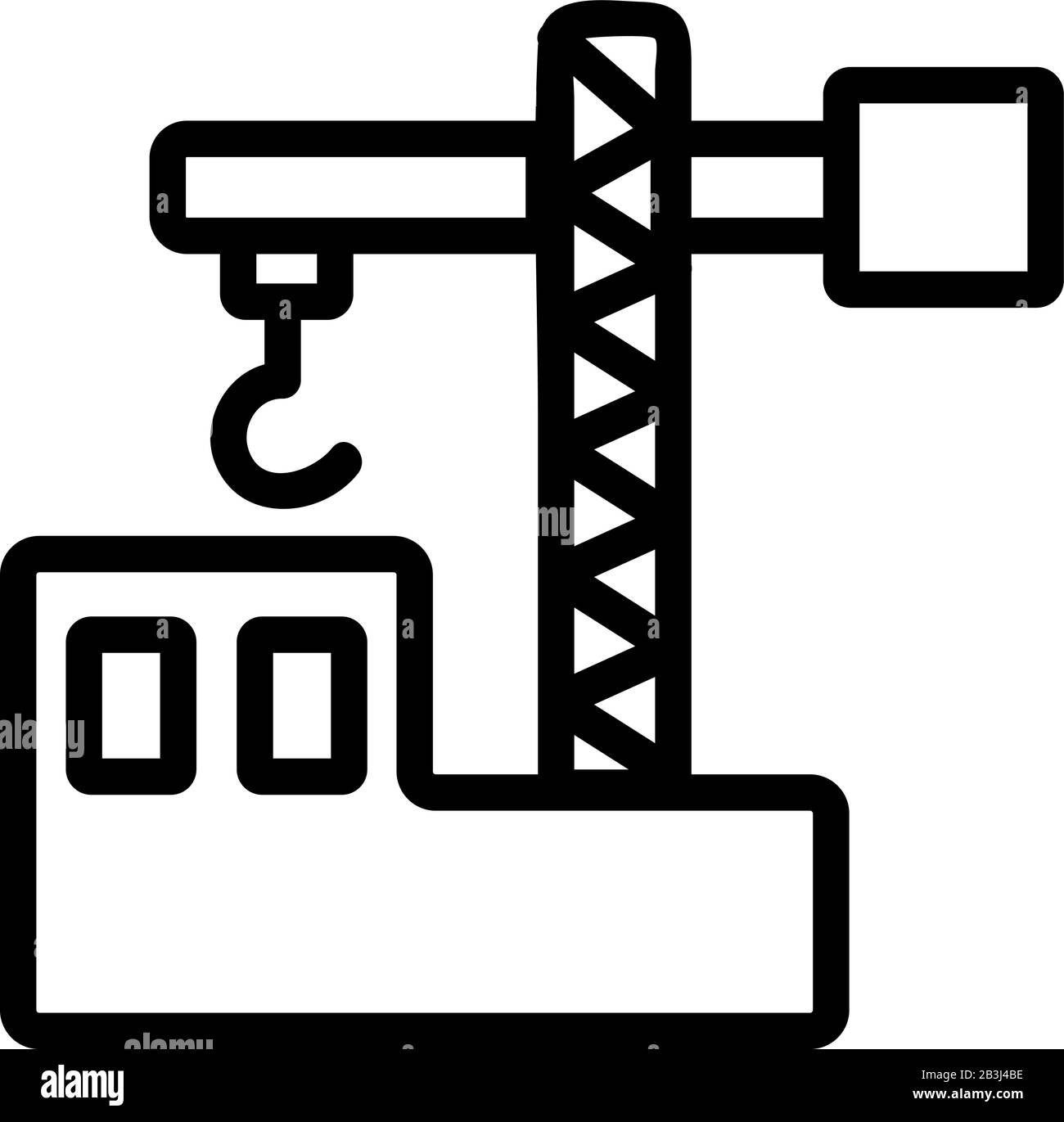 Crane construction icon vector. Isolated contour symbol illustration ...