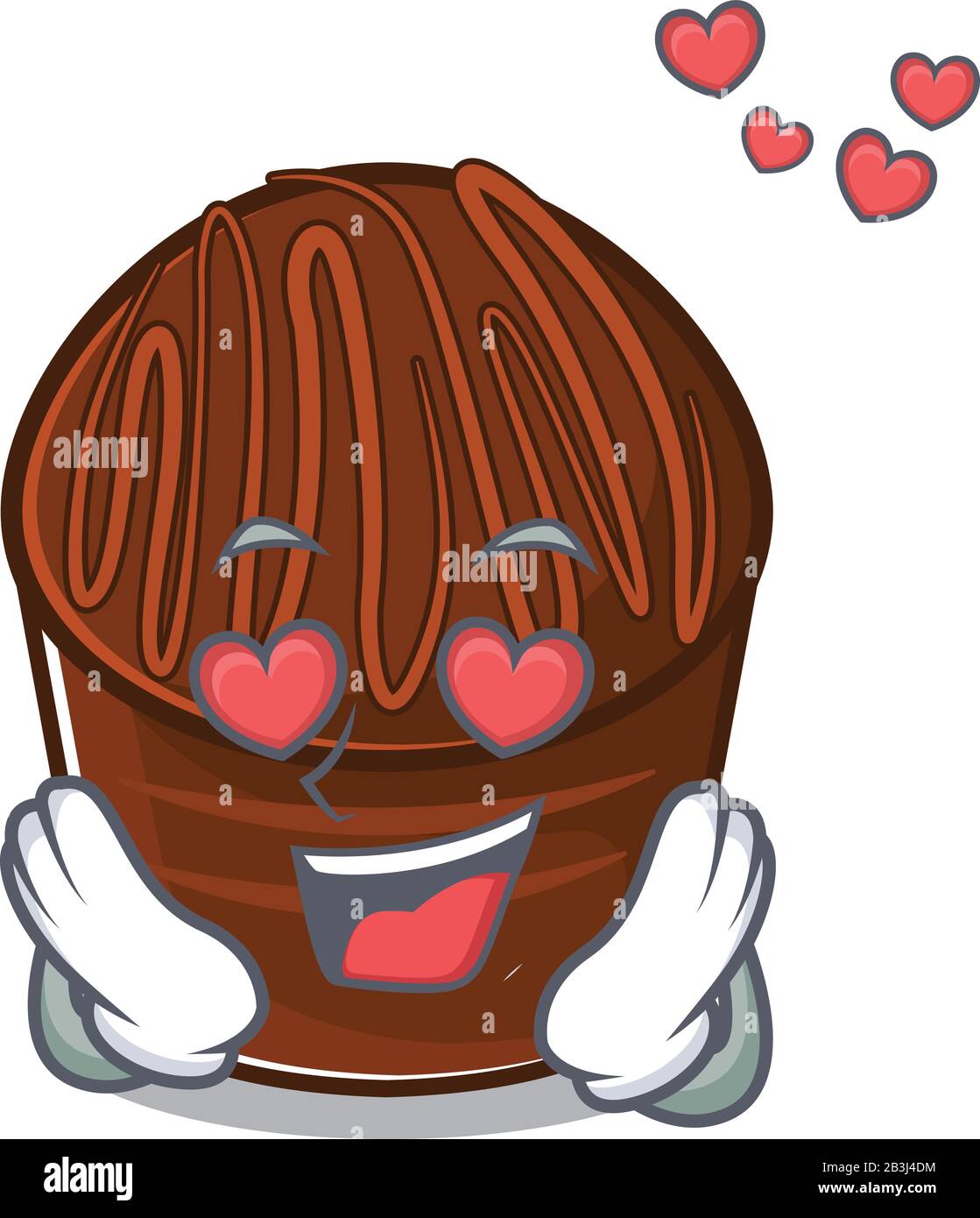 Romantic Falling In Love Chocolate Candy Cartoon Character Concept