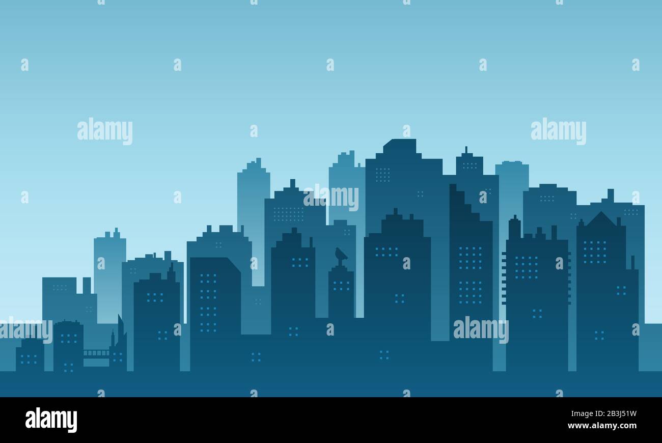 Panorama of the city with buildings skycraper Stock Vector Image & Art ...