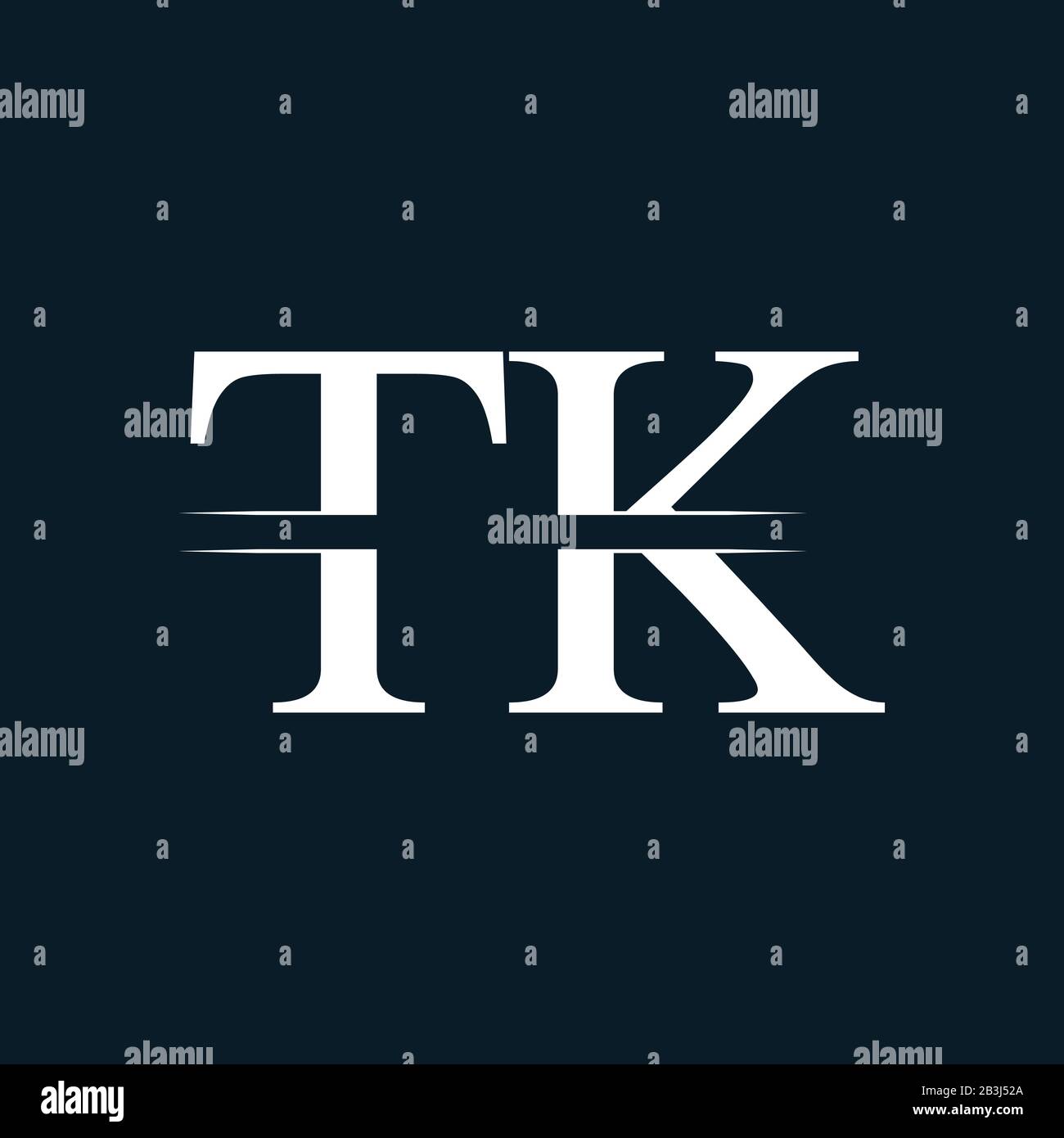 Initial Letter TK Logo Design Vector Template. Linked Typography TK ...