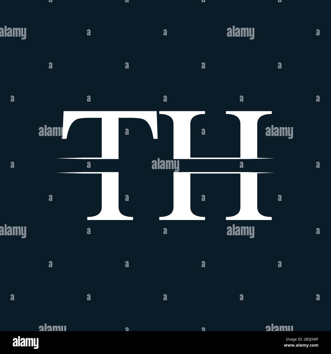 Initial Letter TH Logo Design Vector Template. Linked Typography TH ...