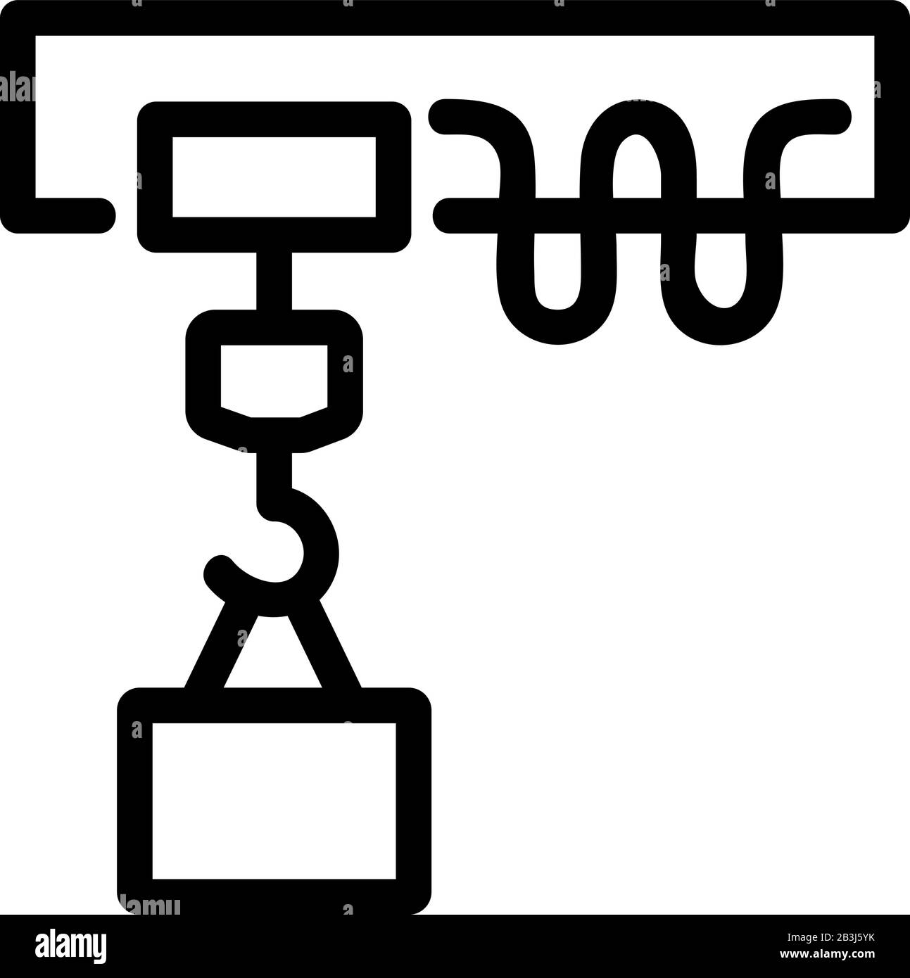 Crane construction icon vector. Isolated contour symbol illustration ...