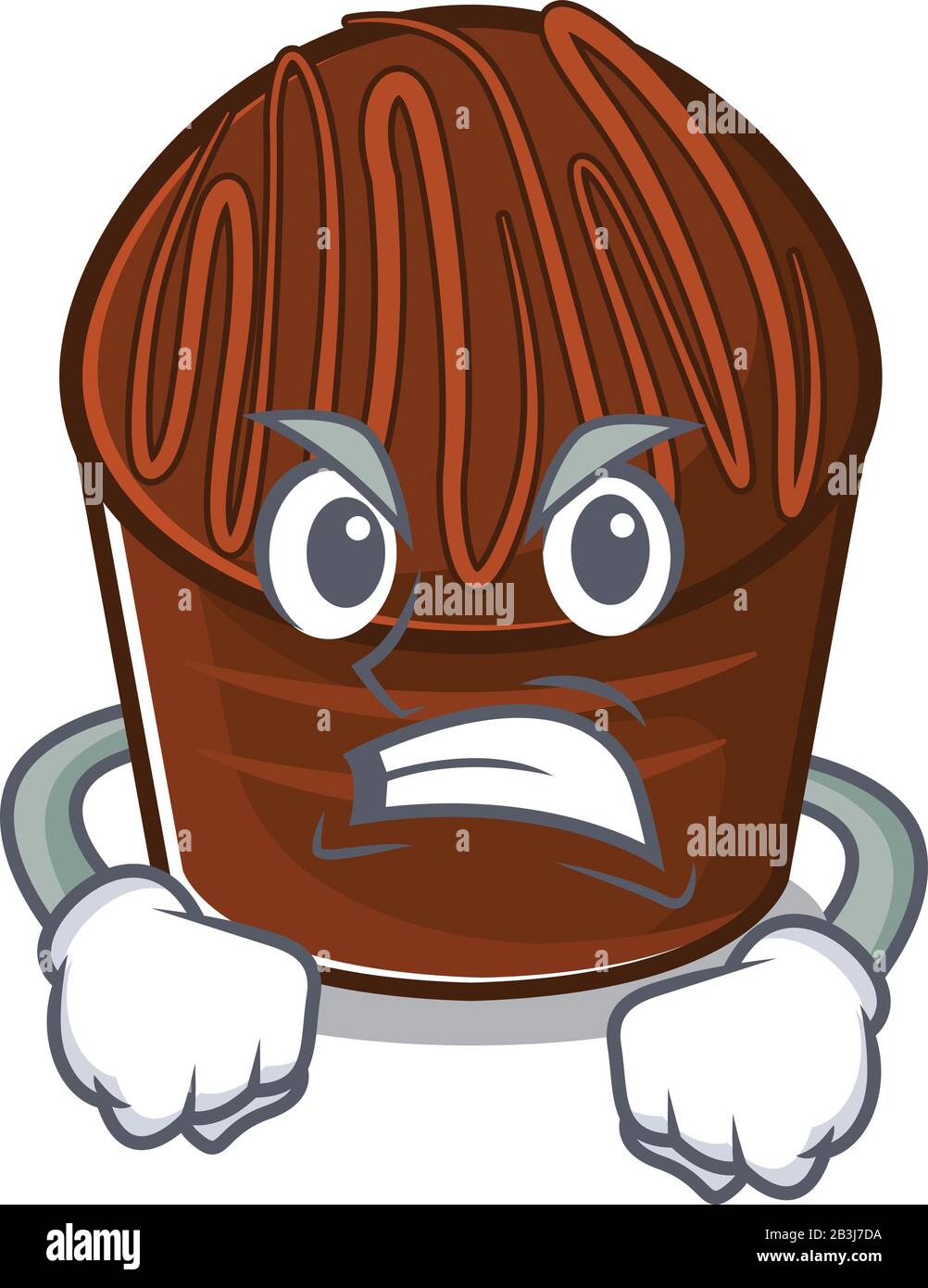 Chocolate candy cartoon character style having angry face Stock Vector ...