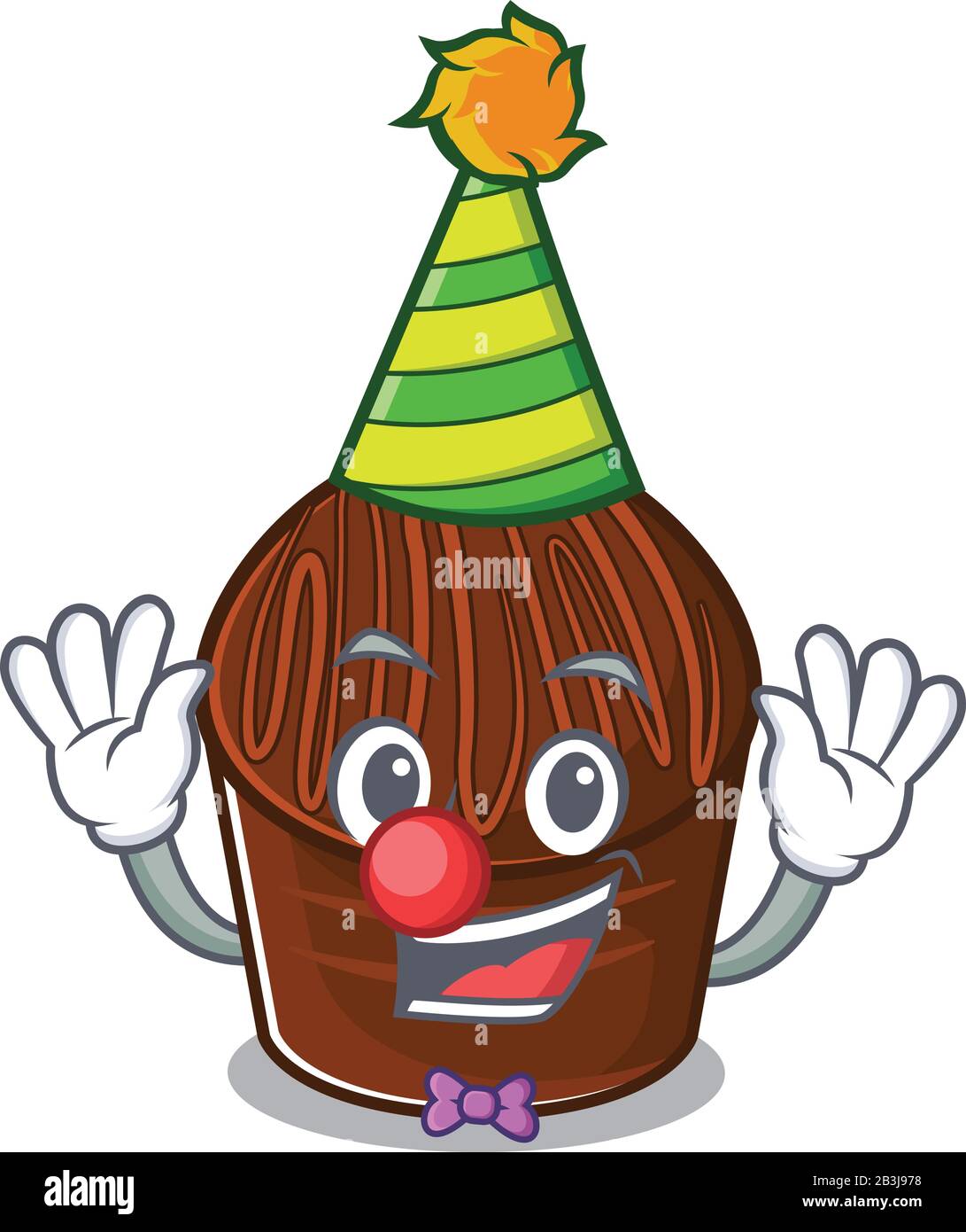 Funny Clown chocolate candy cartoon character mascot design Stock ...