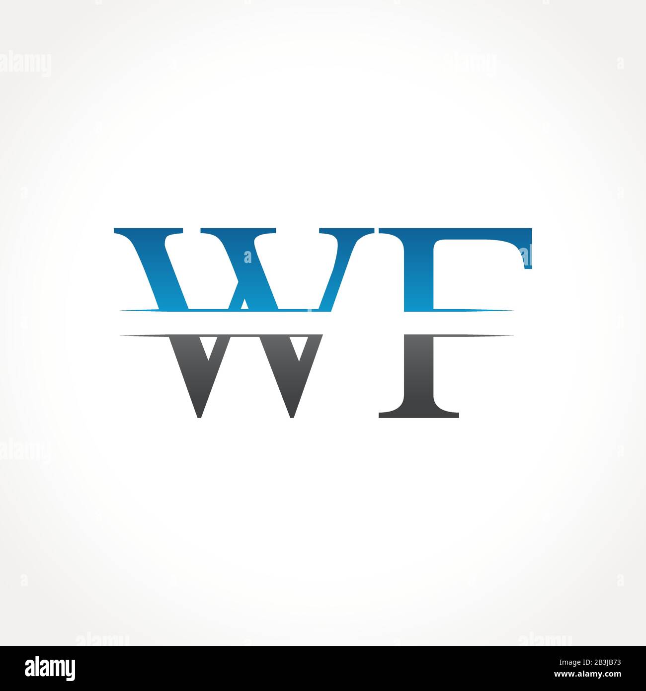 Initial WF Letter Linked Logo. Creative Letter WF Logo Design Vector ...