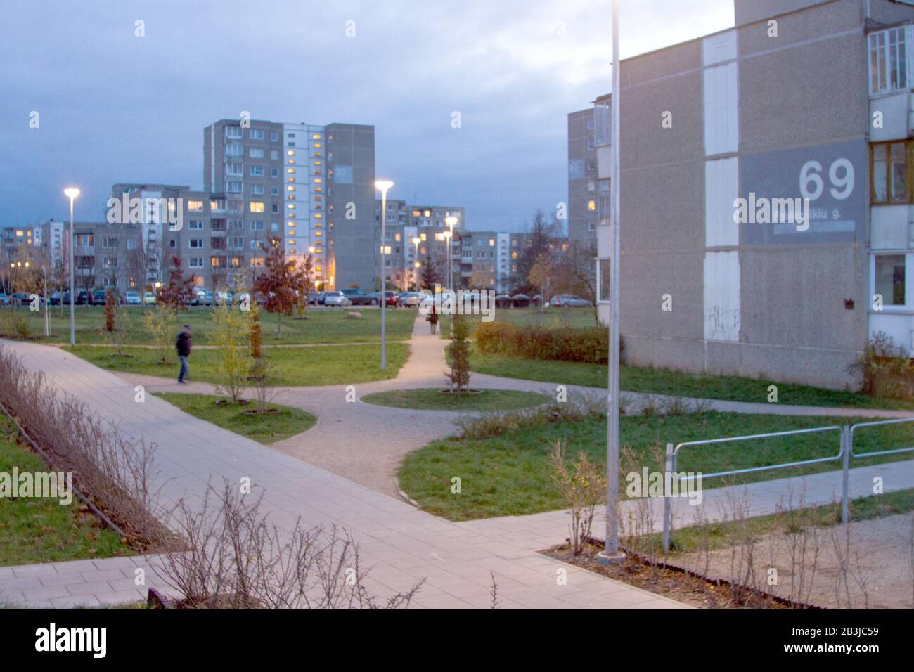 Vilnius, Lithuania. 08th Nov, 2019. View of the Fabijoniskes district ...