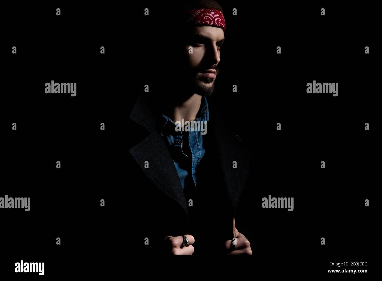 Side View Man With Bandana