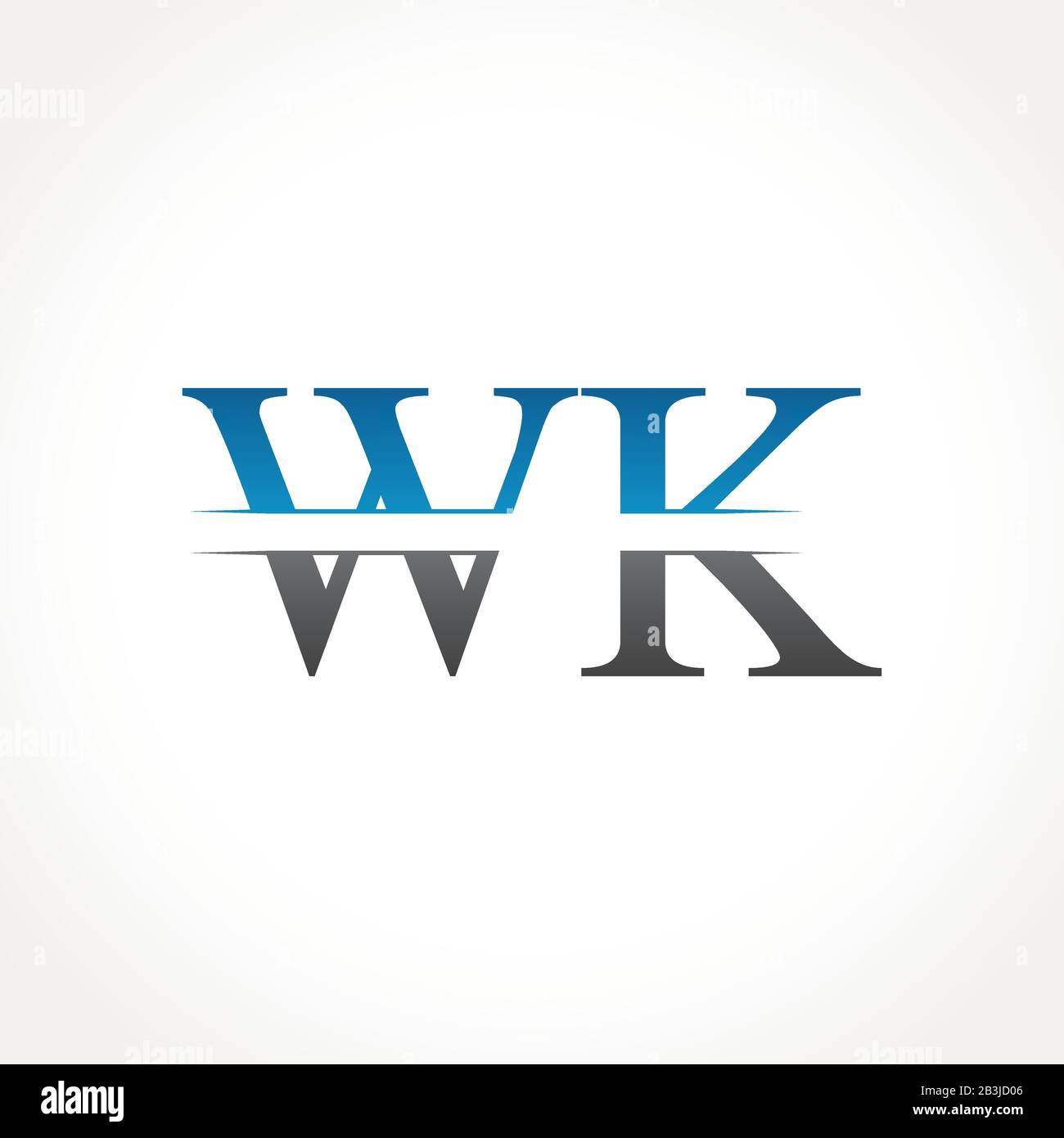 Initial WK Letter Linked Logo. Creative Letter WK Logo Design Vector ...