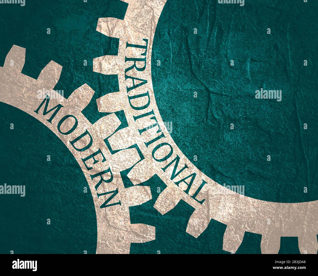 Traditional and Modern text Stock Photo - Alamy