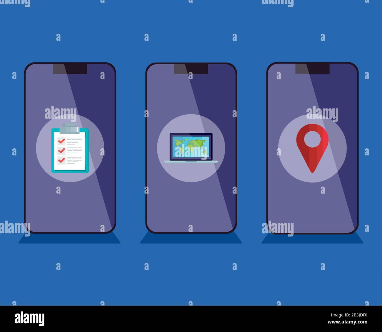 smartphones with delivery icons vector design Stock Vector Image & Art ...