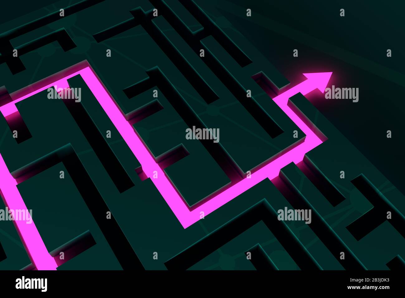 Red path across maze Stock Photo - Alamy