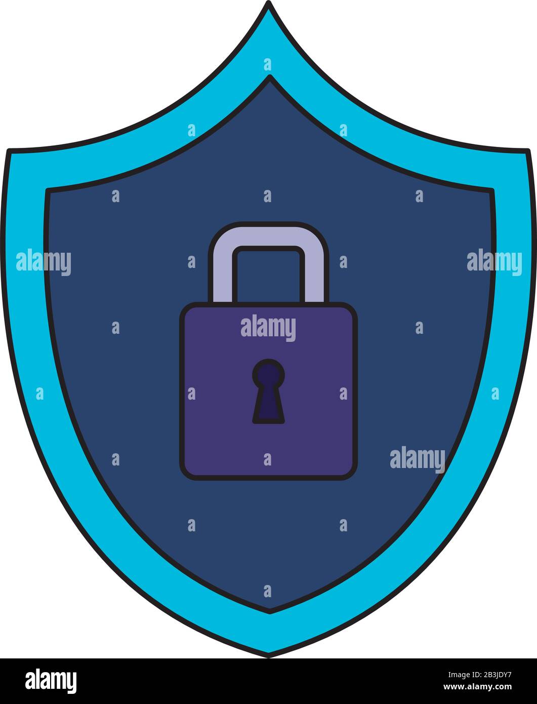 shield with padlock isolated icon Stock Vector Image & Art - Alamy