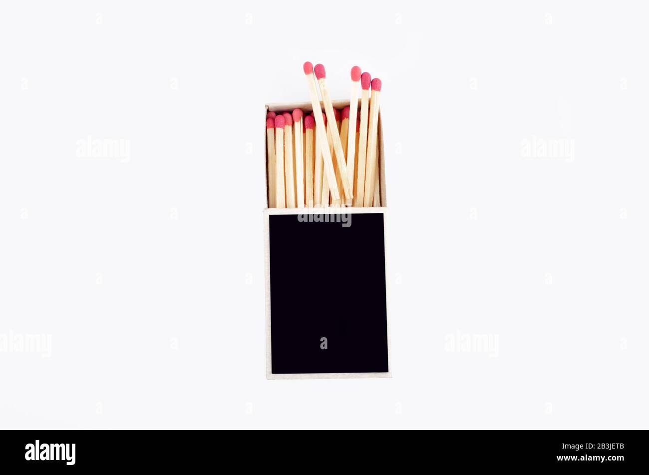 Black matchbox isolated on white, top view Stock Photo - Alamy