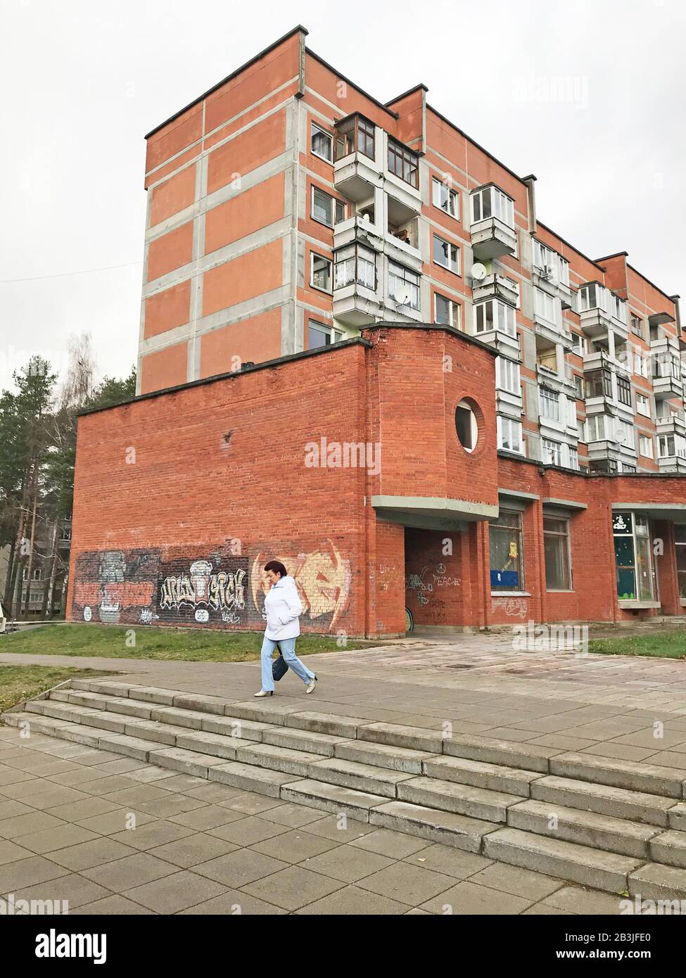 Visaginas, Lithuania. 07th Nov, 2019. Blocks of flats in the centre of ...