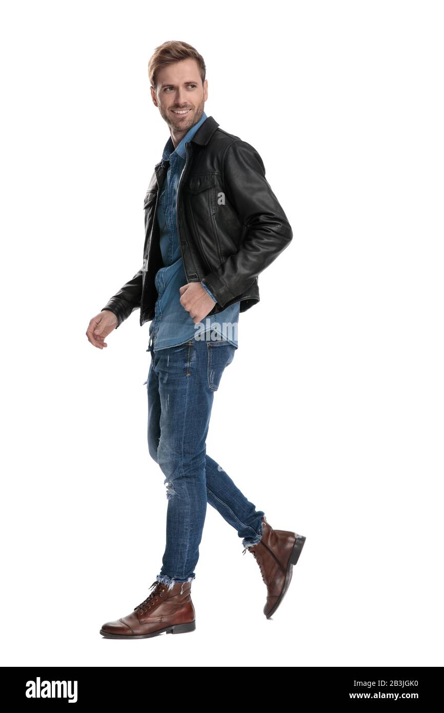 Man walking side view arms hi-res stock photography and images - Alamy