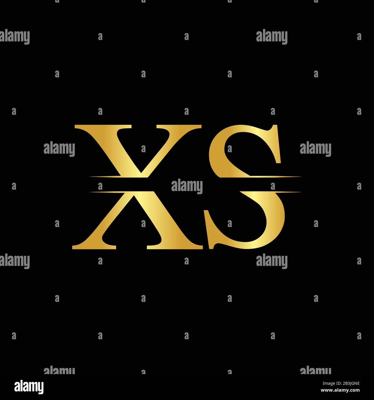 Creative Letter XS Logo Vector With Gold Color. Abstract Linked Letter ...