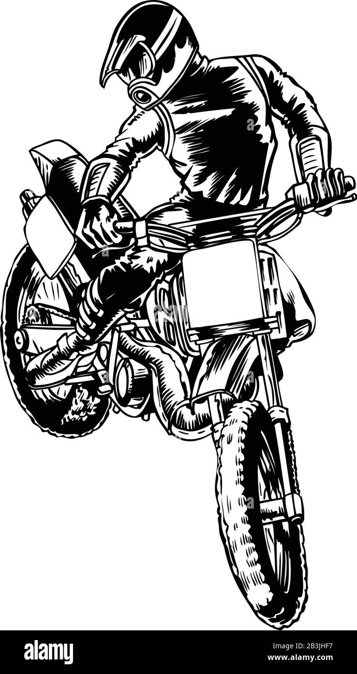 Jump motorcycle Black and White Stock Photos & Images - Alamy