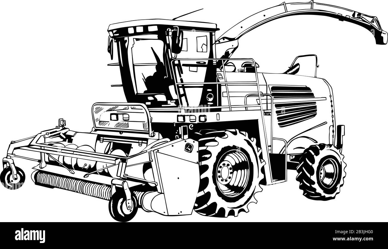 Tractor Harvesting Corn Coloring Pages