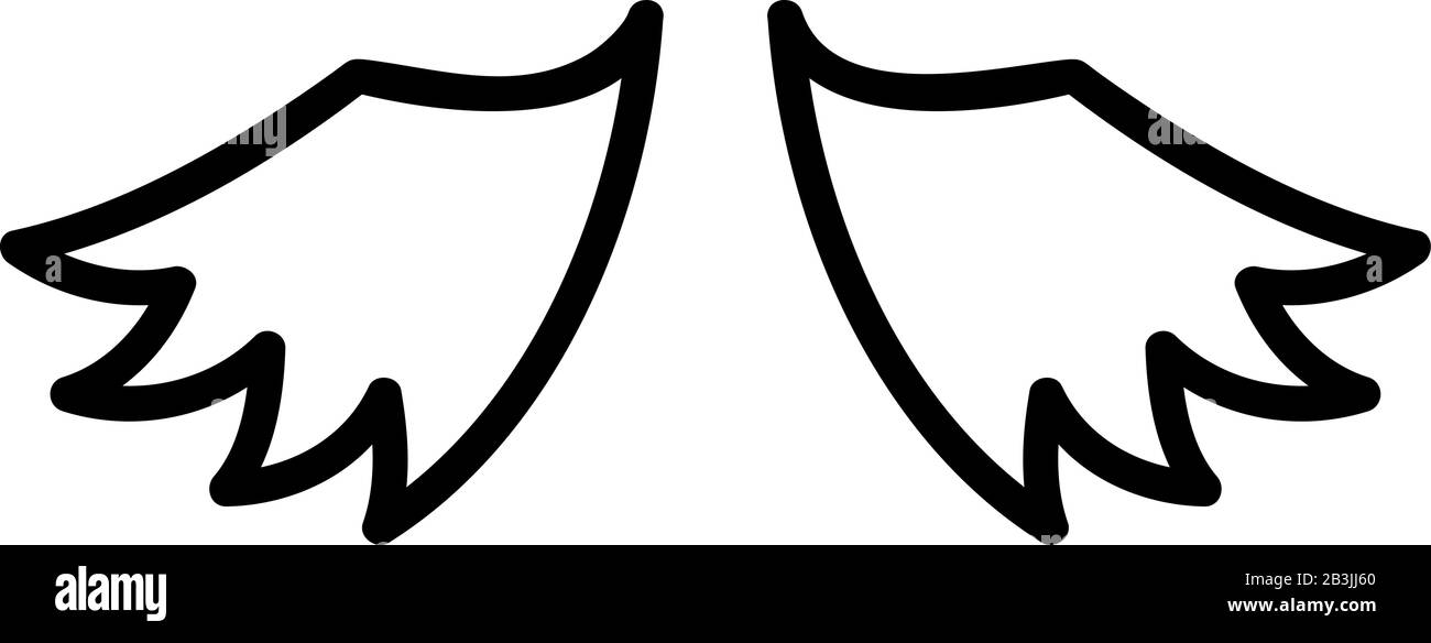 Wings of the angel icon vector. Isolated contour symbol illustration ...