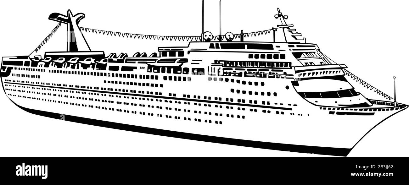 Cruise Ship Vector Illustration Stock Vector Image & Art - Alamy