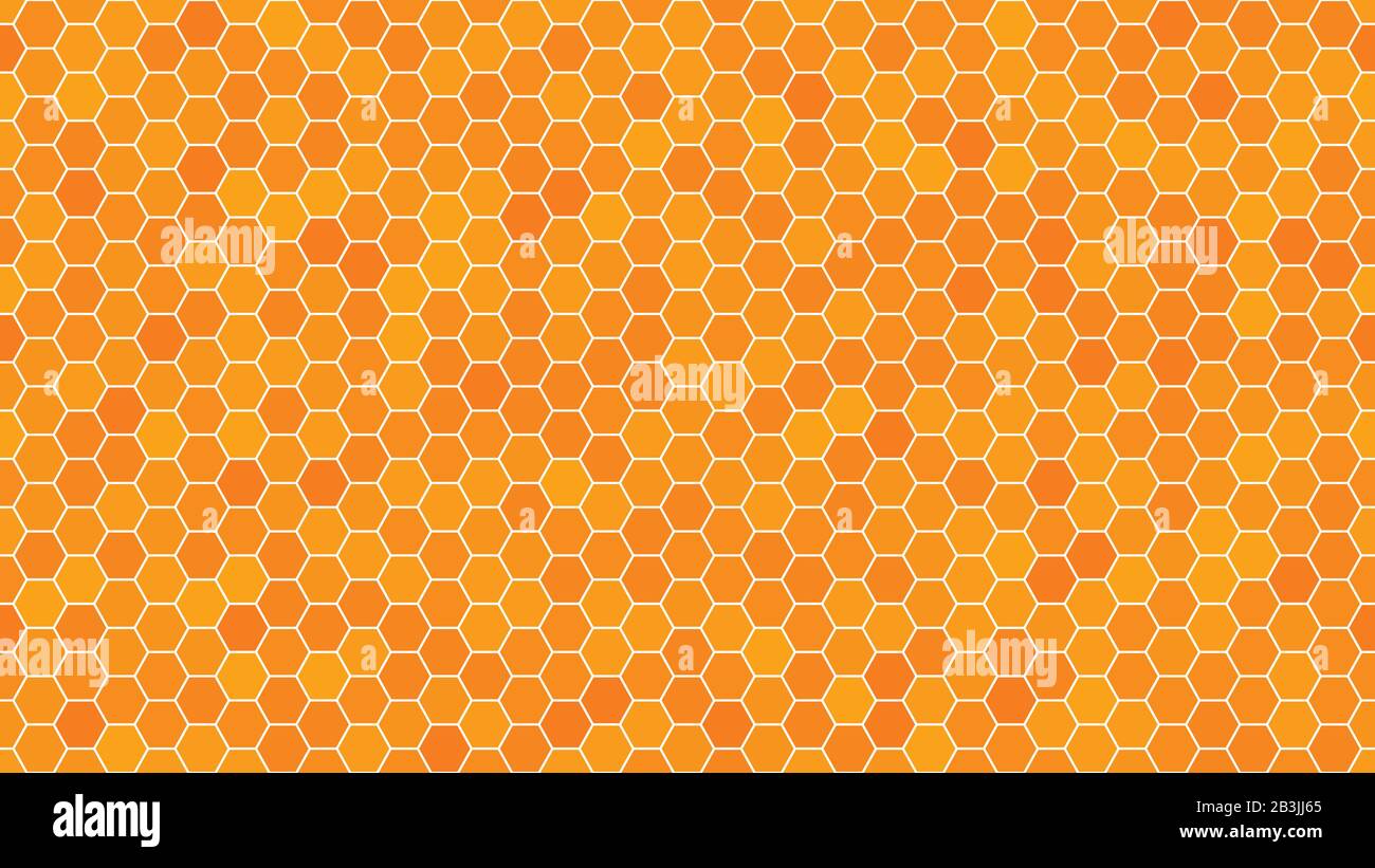 Orange honeycomb background for presentation. HD 16x9 vector seamless ...