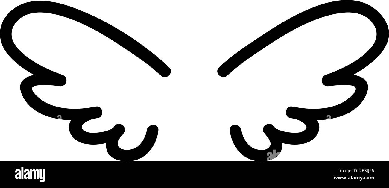 Wings of the angel icon vector. Isolated contour symbol illustration ...