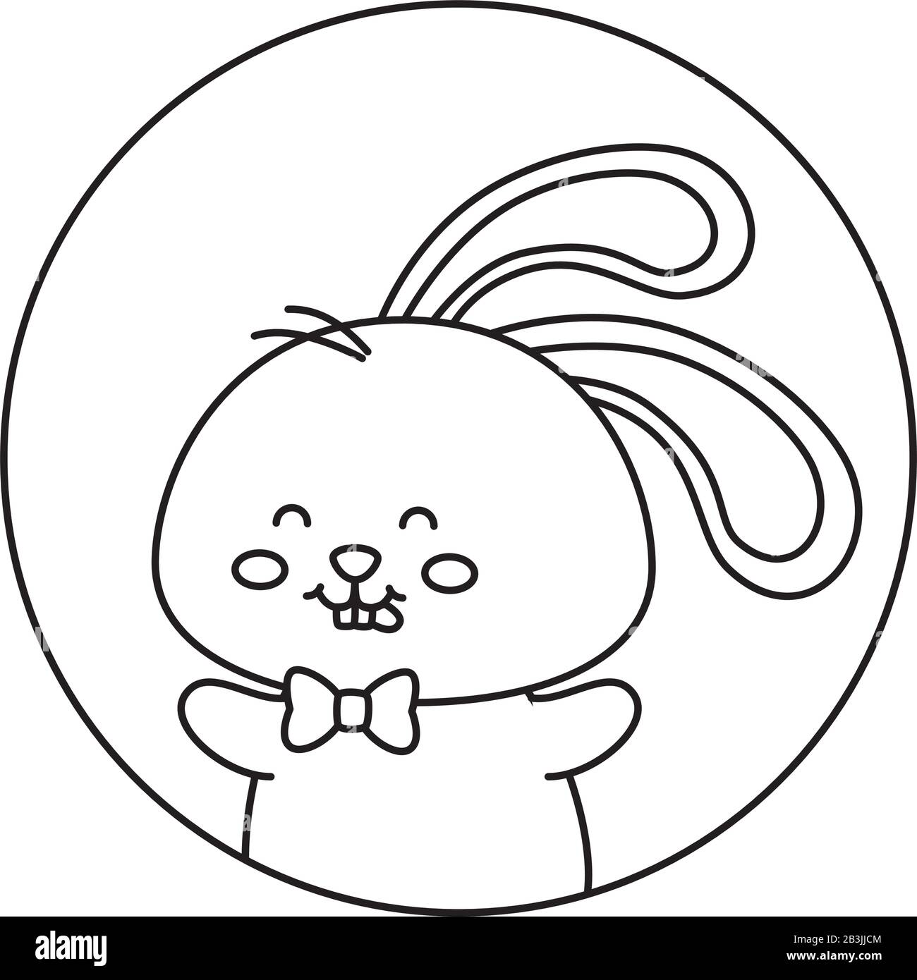 Cute animal circular frame vector Black and White Stock Photos & Images ...